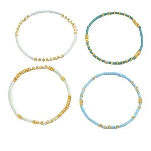 enewton | Jewelry | Enewton Inspo Bohemian Blue Gold Bead Bracelet ...